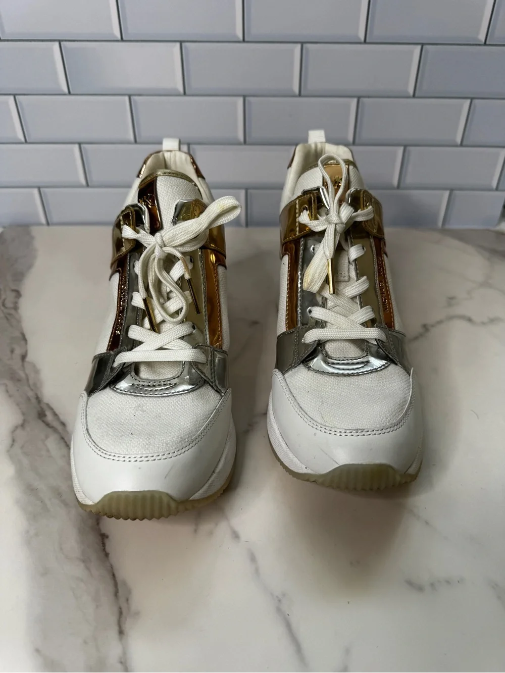 Michael Kors | Shoes | Michael Kors Georgie Trainer Wedge Sneakers ...